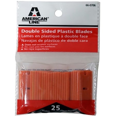 American Safety Razor American Line Double-Sided Plastic Razor Blades, 25PK 66-0706 | Zoro